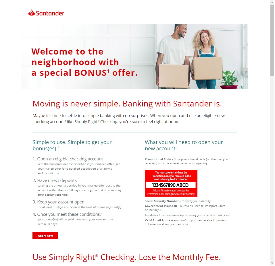 Mail That Fails: Santander Bank: What To Do to get $300?