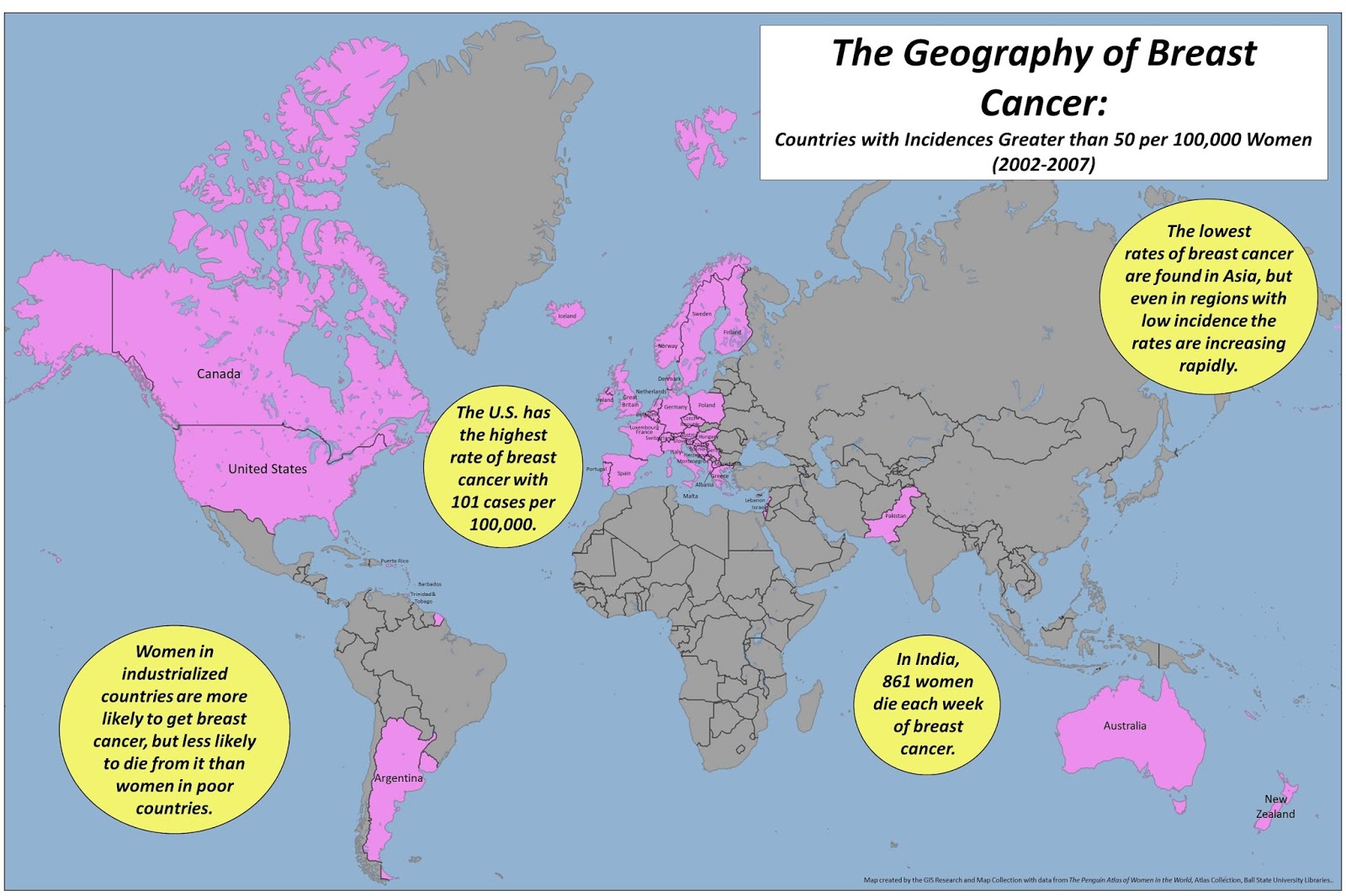 GIS Research and Map Collection: October is Breast Cancer Awareness Month