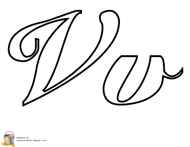 Letra V para colorear, pintar e imprimir - COLOREA TUS DIBUJOS