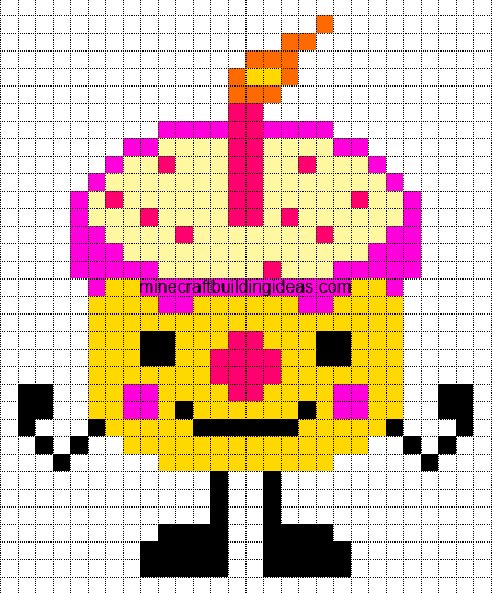 Minecraft Pixel Art Templates: Birthday Cake