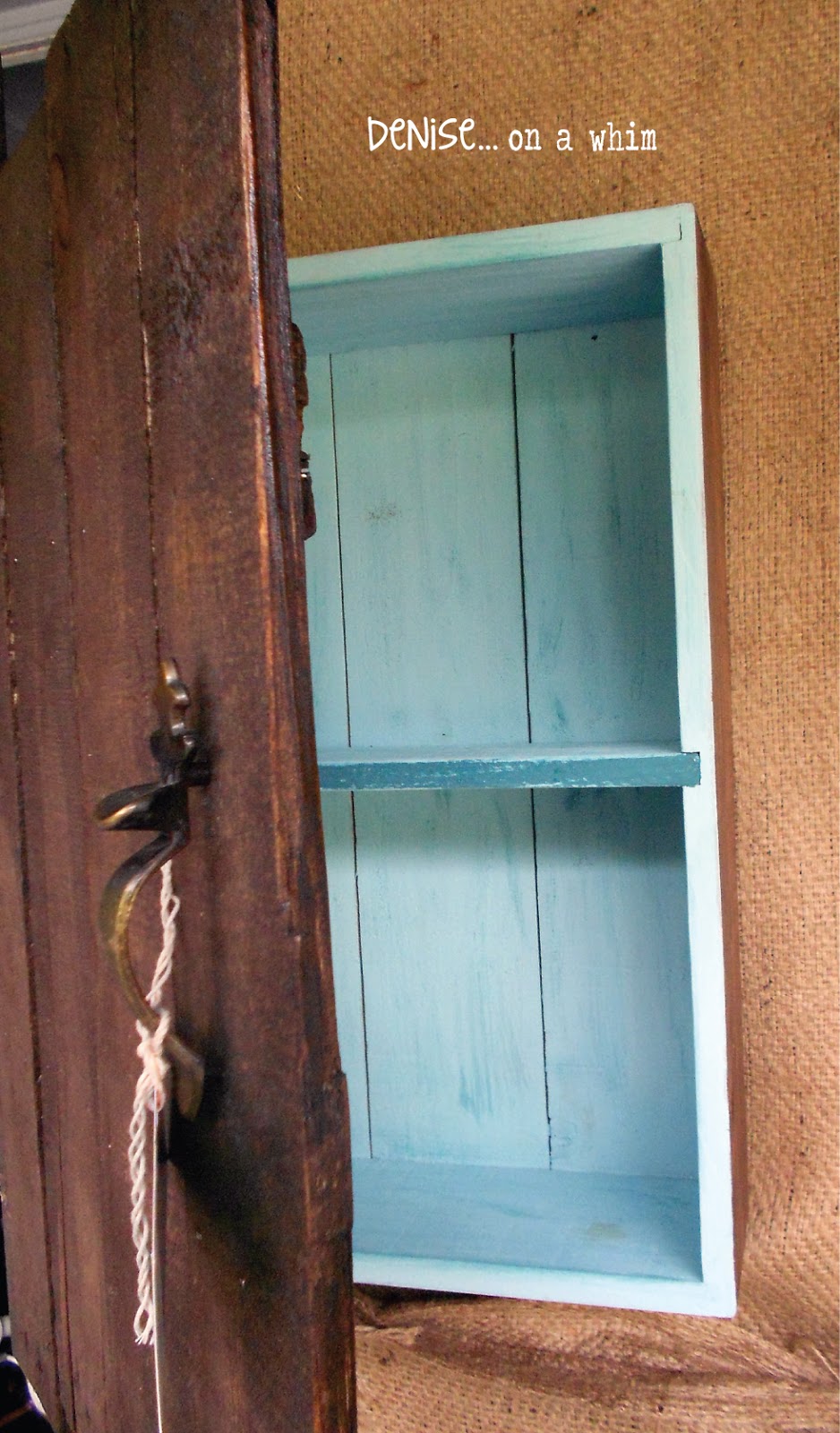denise...on a whim: Rustic Teal Cabinet