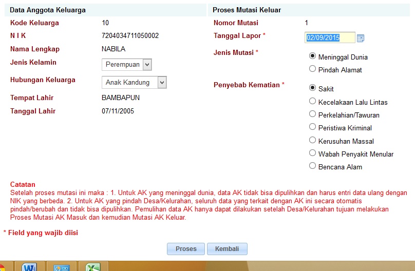 Cara Melakukan Mutasi Penduduk Keluar dan Masuk Desa pada Prodeskel ...