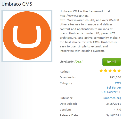 Muneeb's Blog: Learning Umbraco in a week - Day I