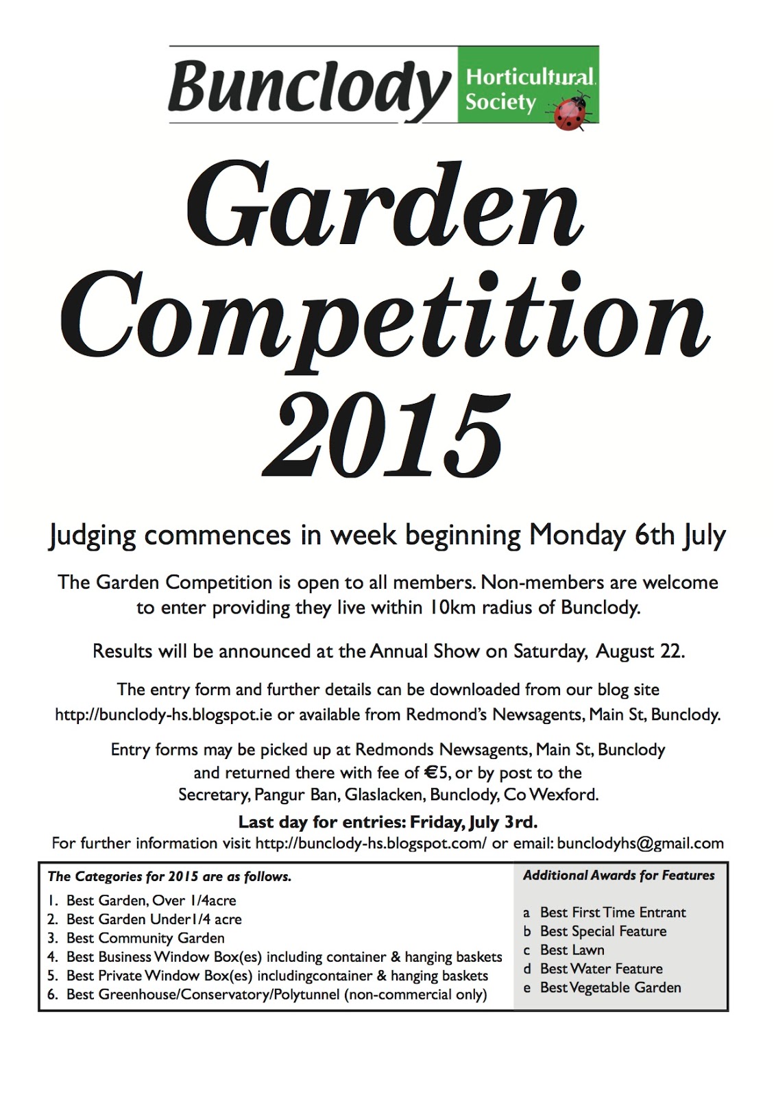 Bunclody Horticultural Society: June 2015