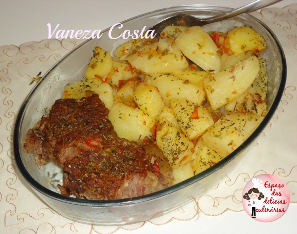 Contra filé assado com batatas - Espaço das delícias culinárias