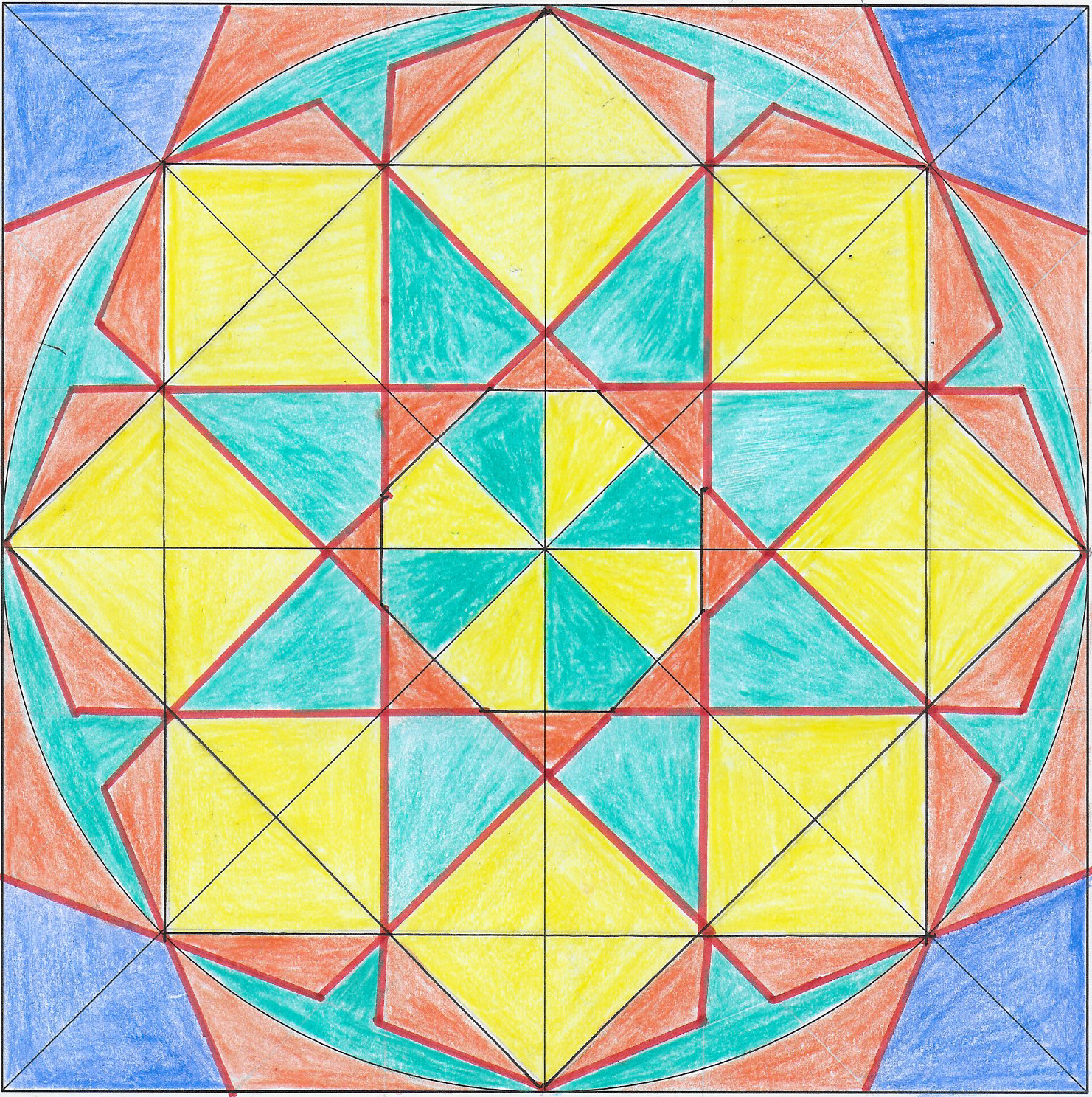Geometry and Arts: 2016-17. Decorative drawings with inscribed polygons ...