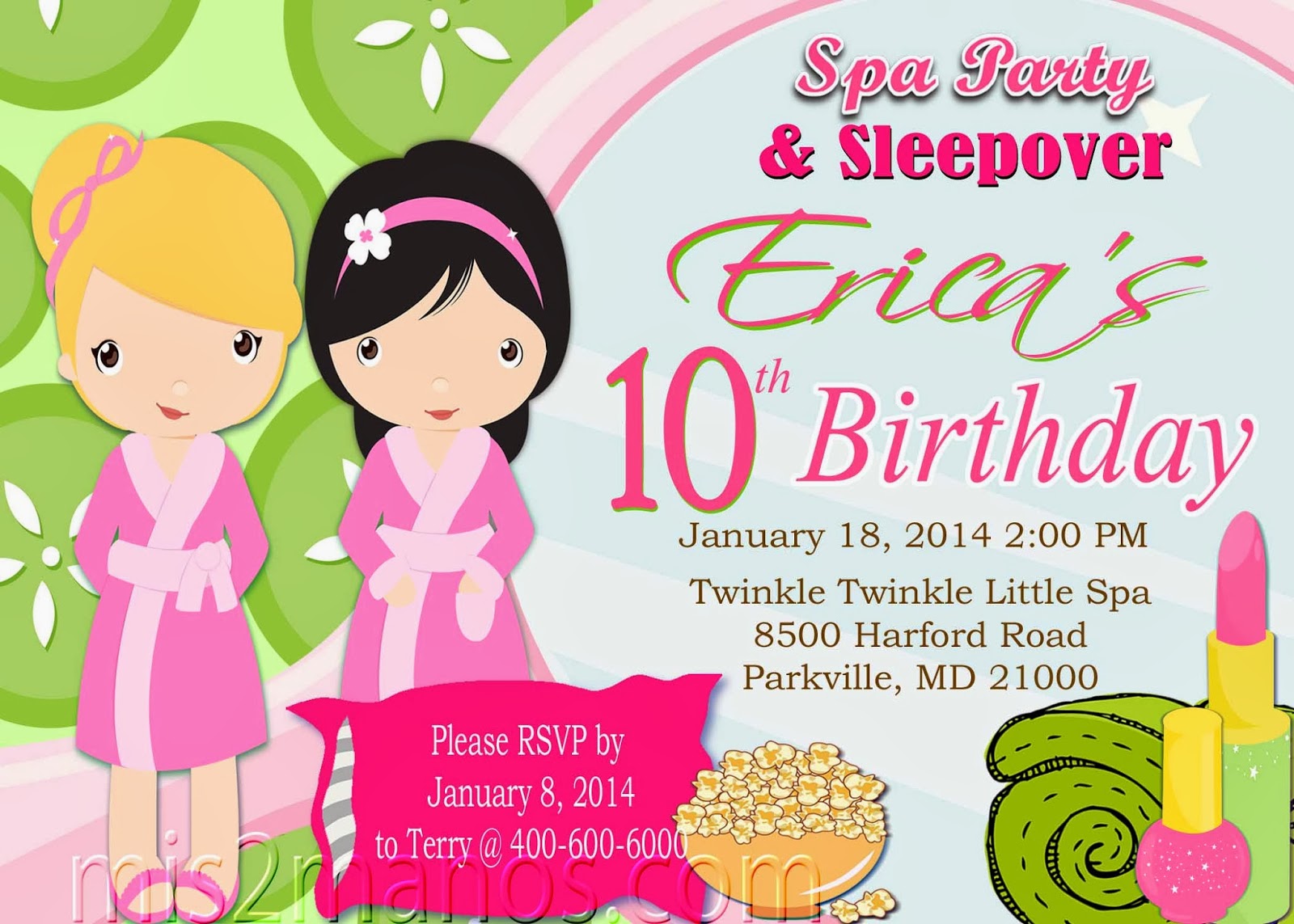 Mis 2 Manos: Made by My Hands: Sleepover Spa Party Birthday Girls ...