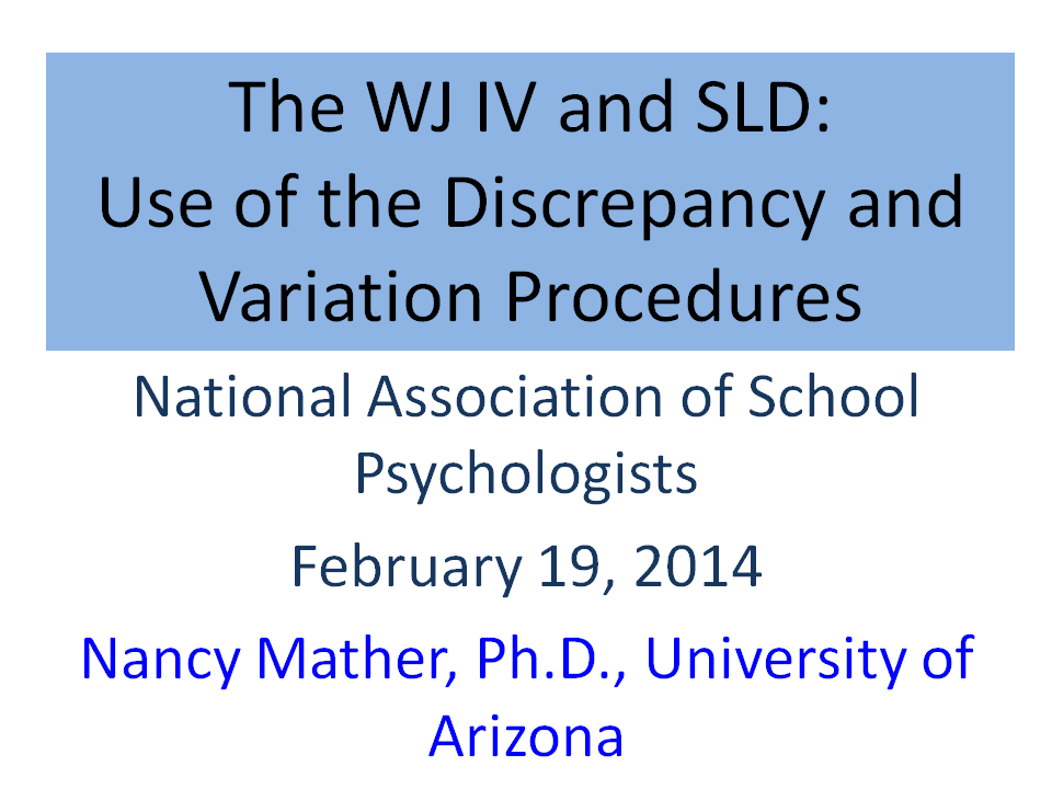 IQ's Corner: Woodcock-Johnson IV (WJ IV) NASP 2014 introduction and ...