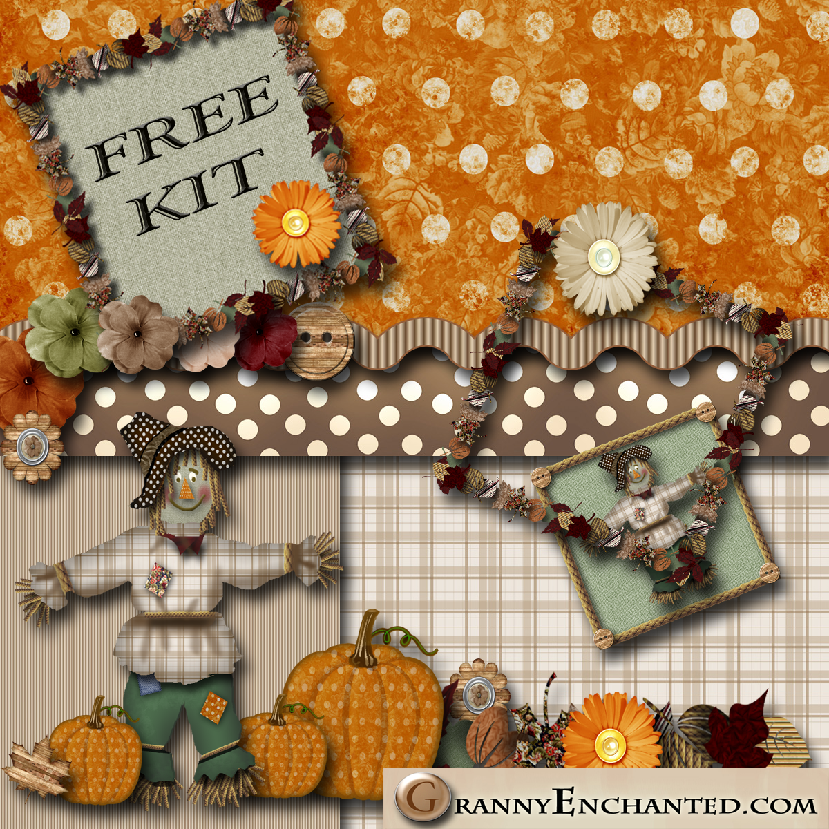 GRANNY ENCHANTED'S BLOG: "Scarecrow" Free Digital Scrapbook Kit with ...
