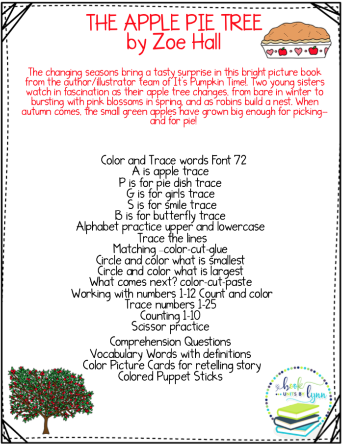 THE APPLE PIE TREE BOOK UNIT ~ Book Units by Lynn