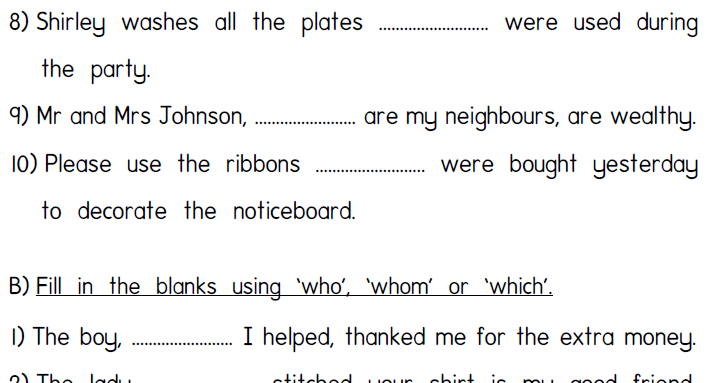 Passionate Teacher Tools: Relative Pronouns Quiz 1 (With Answers)