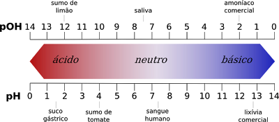 Escala de pOH y pH (ejemplos)