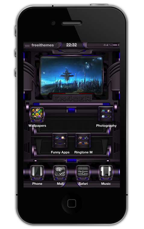 modi5: En4ceR Blue iPhone 4S Theme