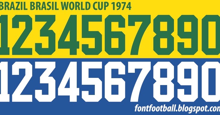FONT FOOTBALL: Font Vector Brazil Brasil 1974 kit