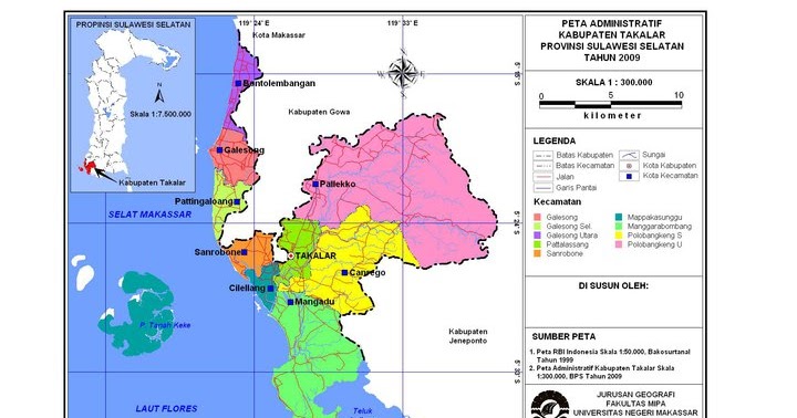 Junaedi Geografi 10: Peta Administrasi Kabupaten Takalar