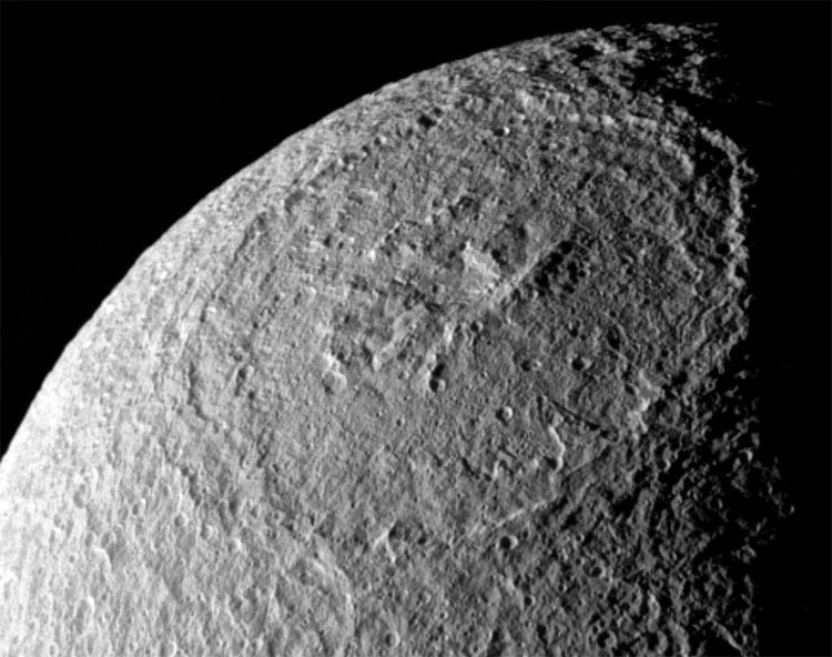 Suburban spaceman: NASA Cassini Image: Saturn's Moon Tethys in Sunlight