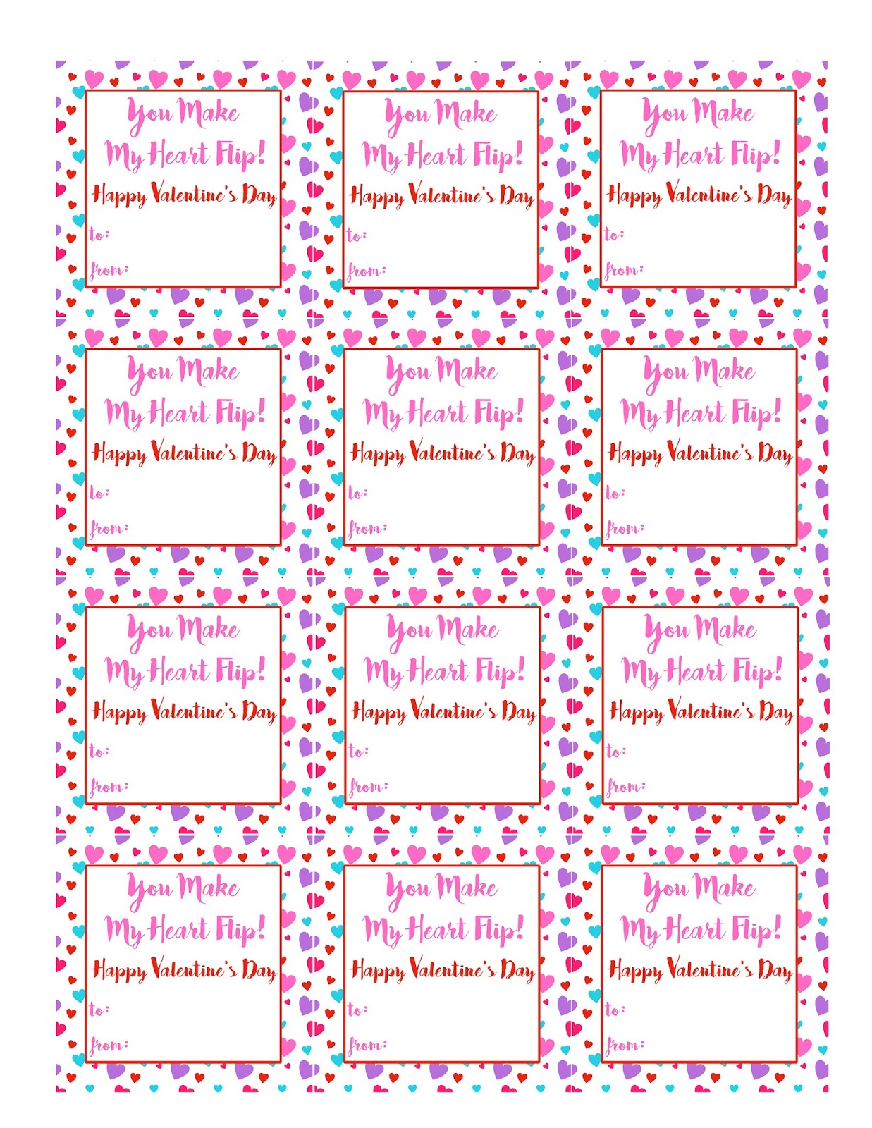 The Larson Lingo: Valentine, You make my heart Flip {Free Printable}