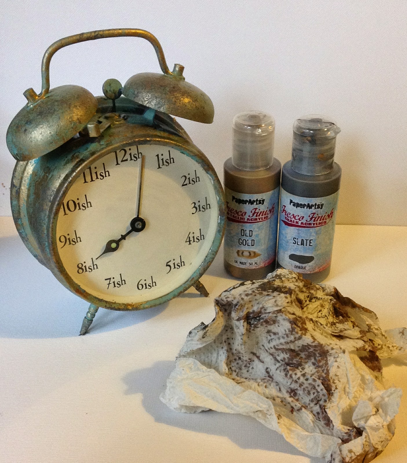 PaperArtsy: 2015 #2 Patina Clock {by Lou Collins}