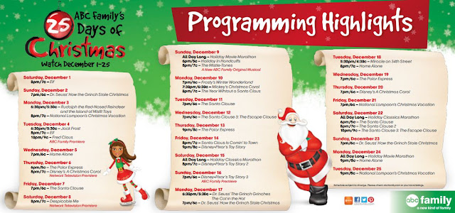 2012 - ABC Family's 25 Days of Christmas Programming List | The Phizzingtub