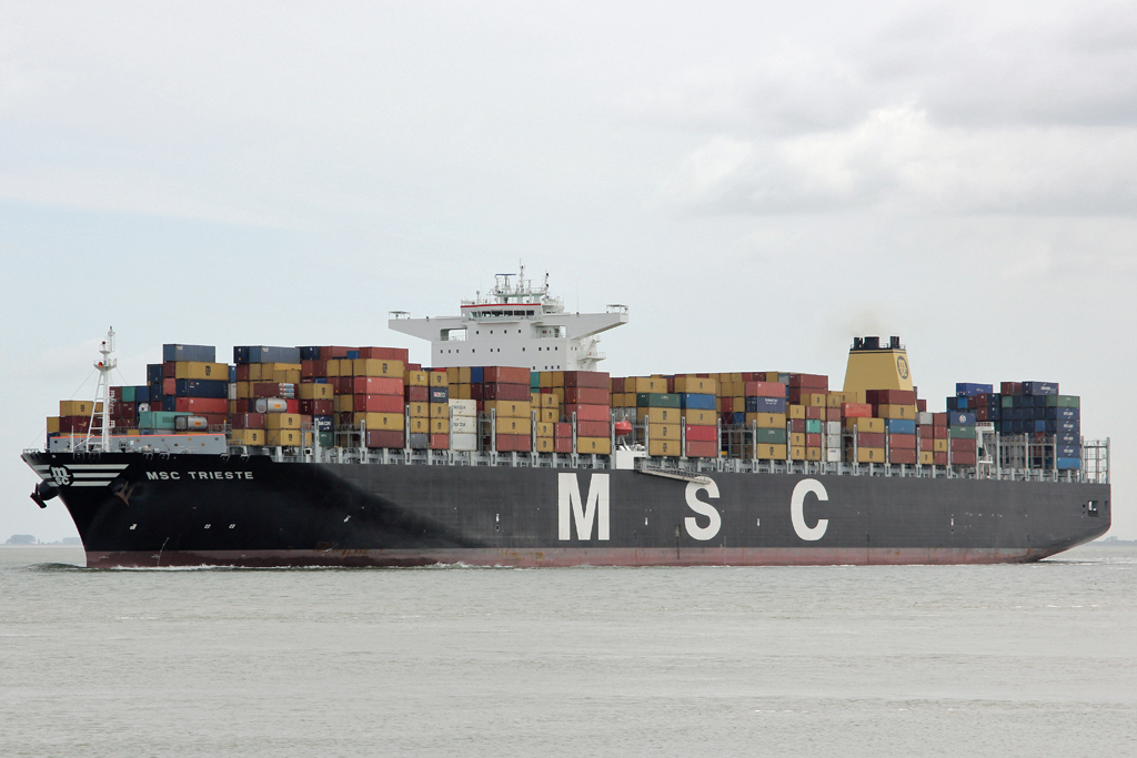 UK Shipping: MSC TRIESTE outbound passing Terneuzen 16/06/2013