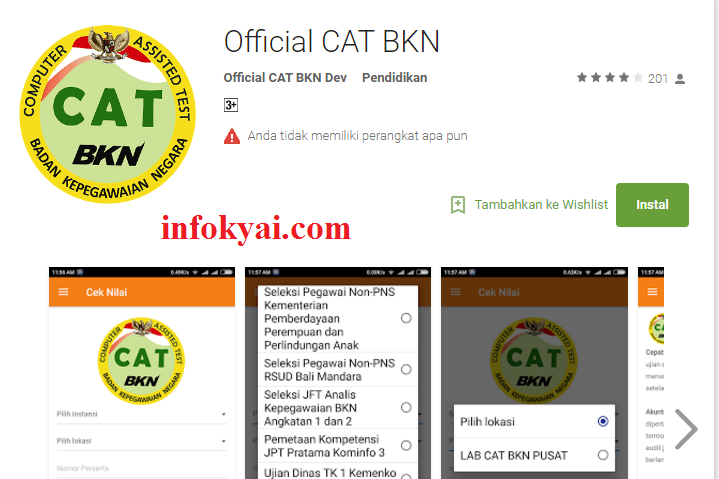 Mau Tau Peringkat Anda ? Download Aplikasi Official CAT BKN,