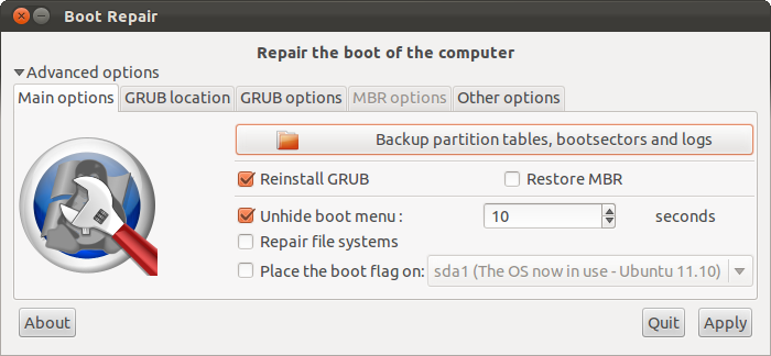 Tool to Repair Frequent Boot Problems - Boot-Repair | Linux Blog