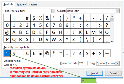 Membuat Symbol dengan Custom Category pada Microsoft Excel