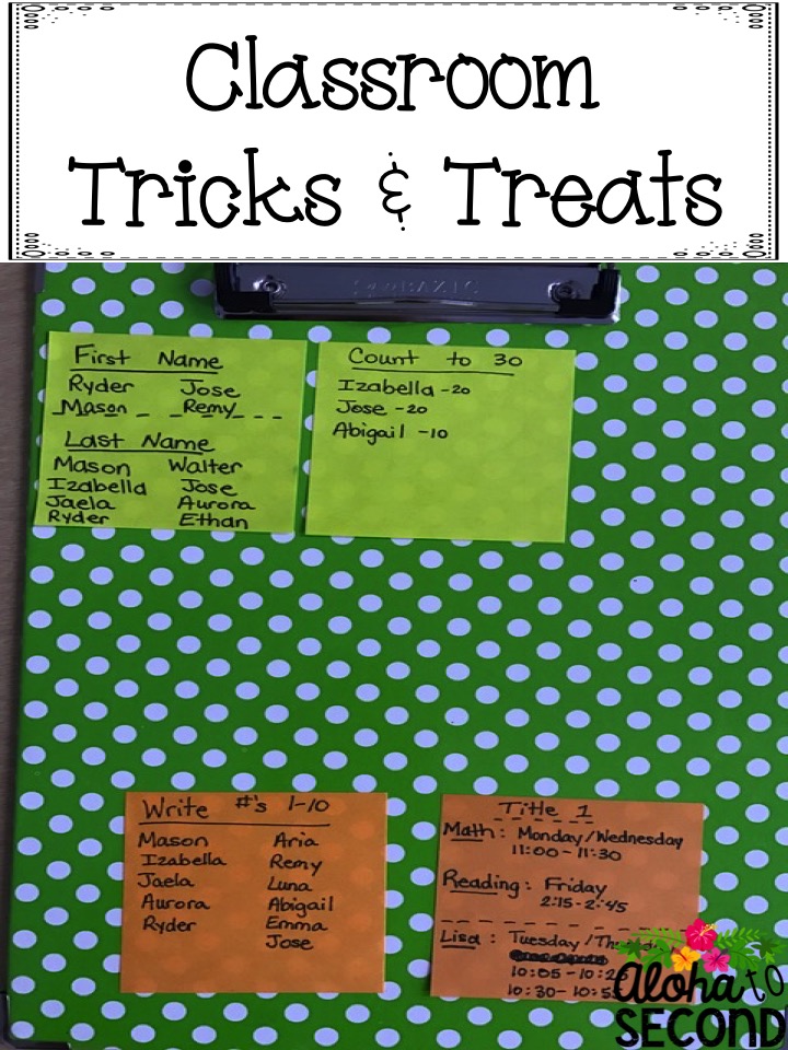 The Elementary Entourage: Tricks and Treats {from Aloha to Second}