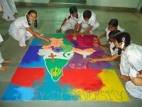 Christ Convent School: Rangoli Competition On behalf of National Unity Day