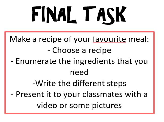 Learn is fun!: FINAL TASK 5º: Recipe