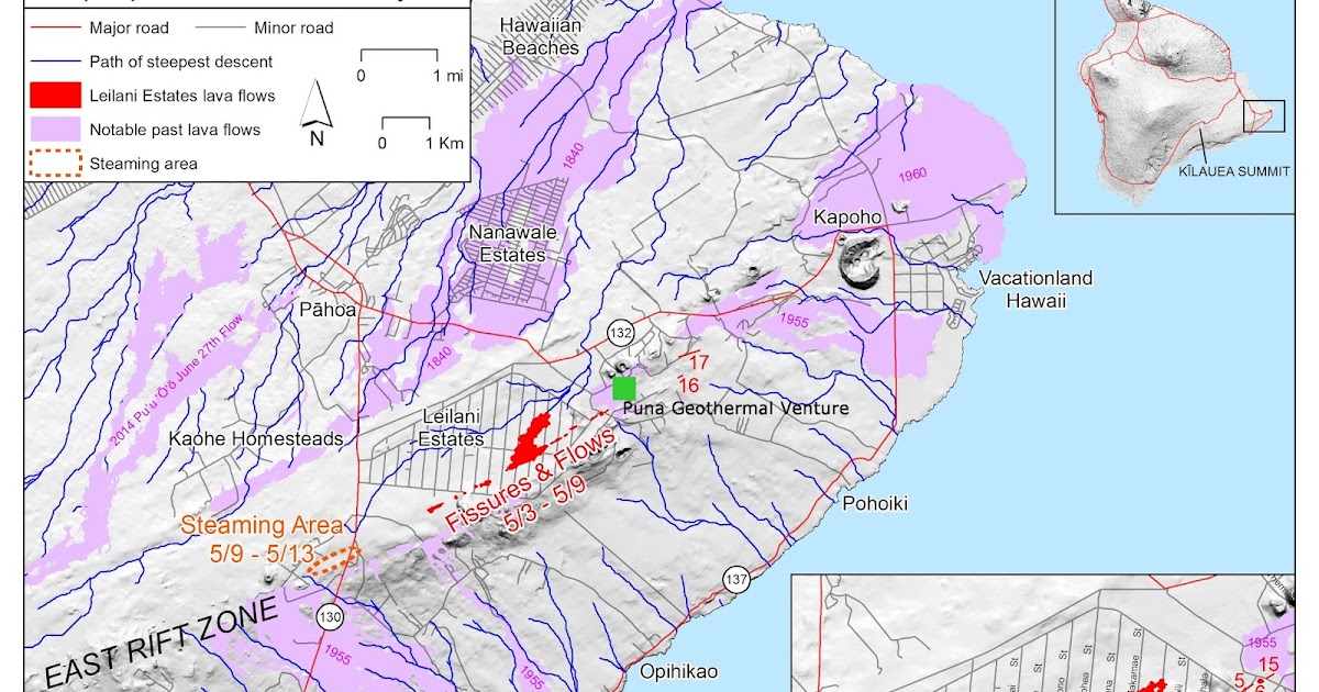 USA, Hawaii: Puna Geothermal Venture is Now Between Active Lava Fissures
