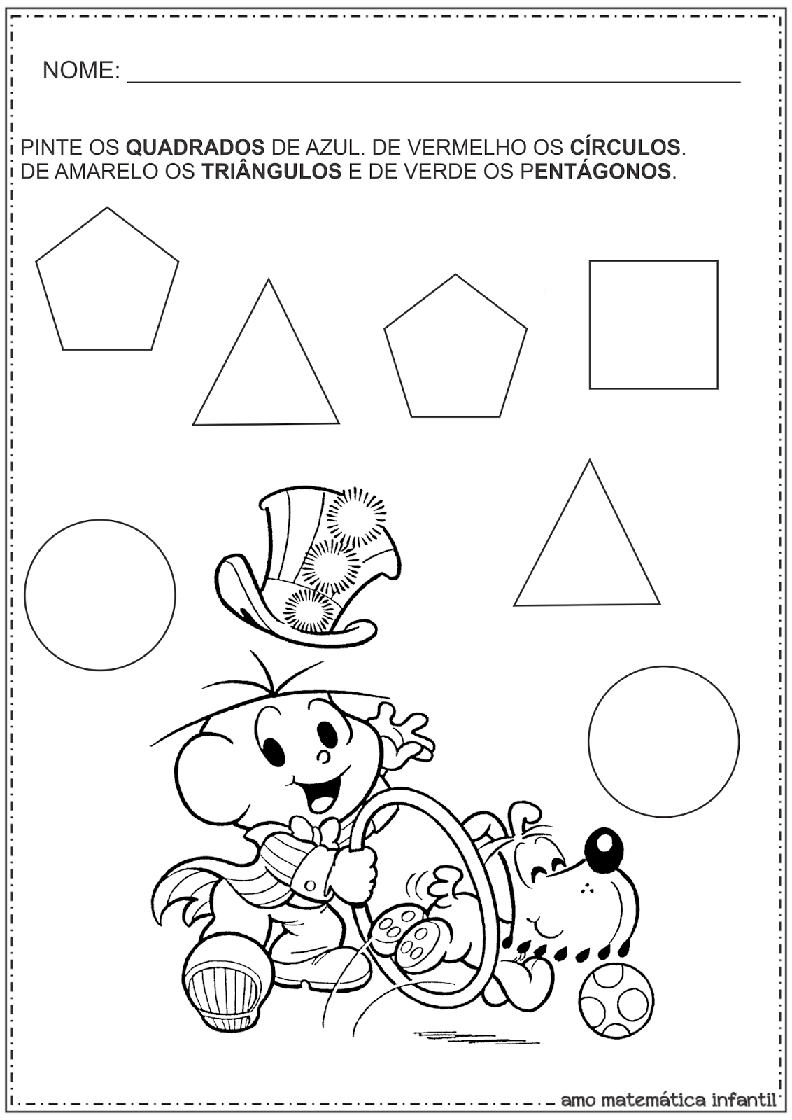 Formas Geométricas Circo Atividades Turma da Mônica