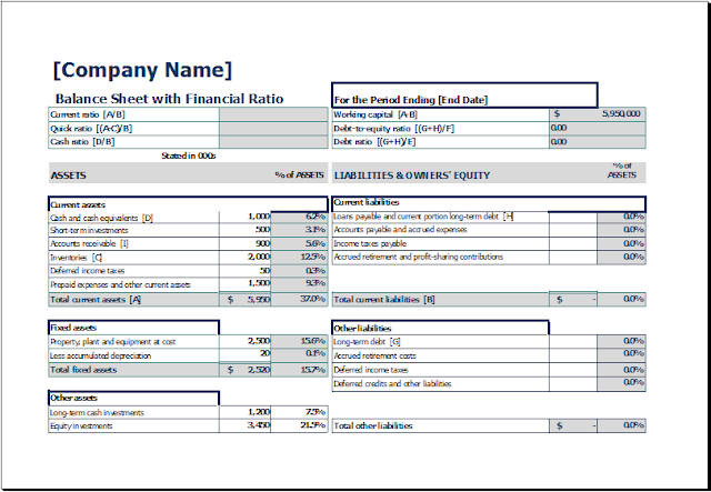 Download Free Balance Sheet Templates in Excel