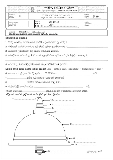 ART Grade 6-9: Grade 6 Term 2 Paper