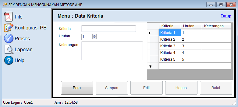 [GRATIS] Program SPK Metode AHP