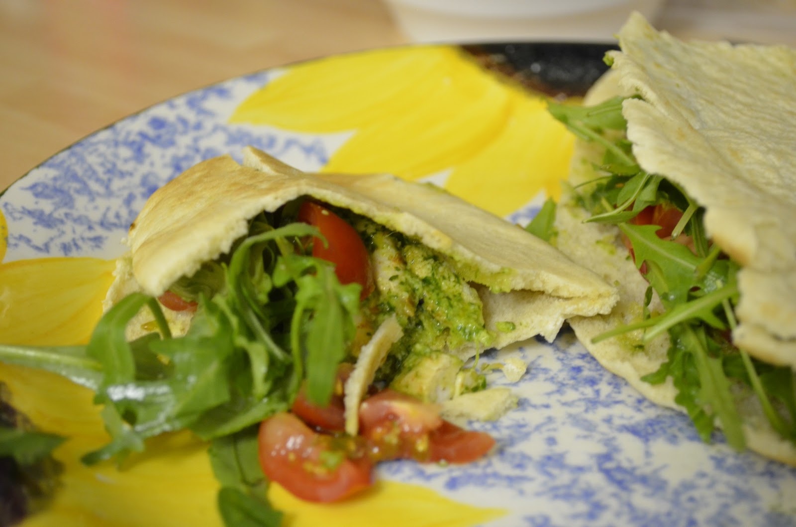Chicken and Rucola Pitta Pockets ~ Stuff and Spice