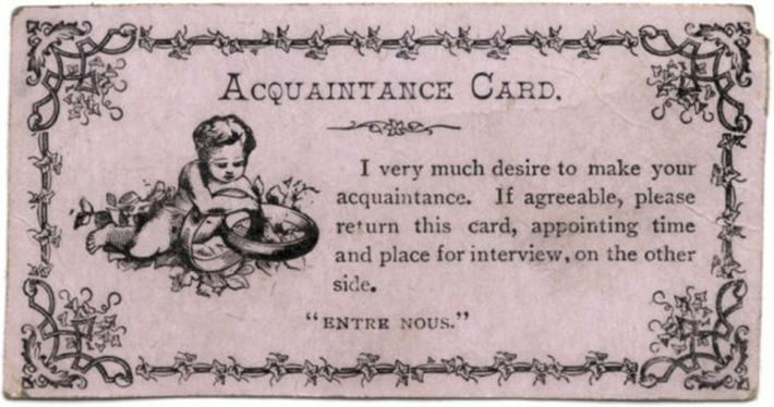 Acquaintance Cards: These Pickup Cards From the 19th Century Are ...