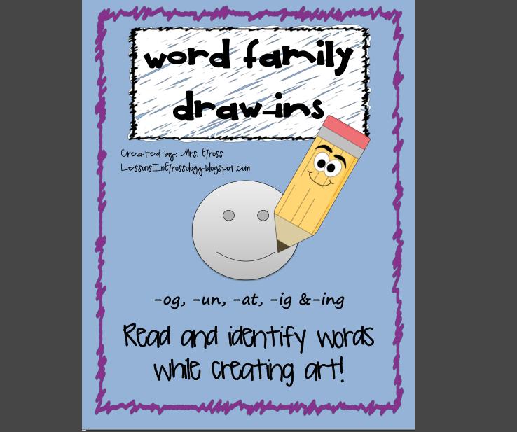 FREEBIE! Draw-In Word Family Worksheet