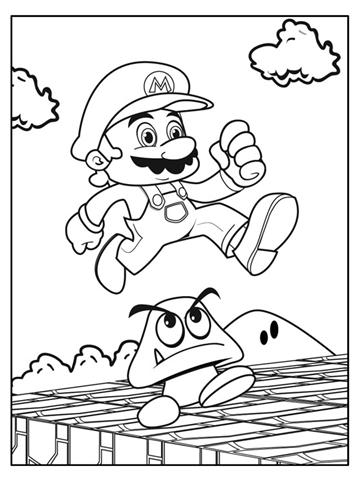 Super Mario Face Coloring Page