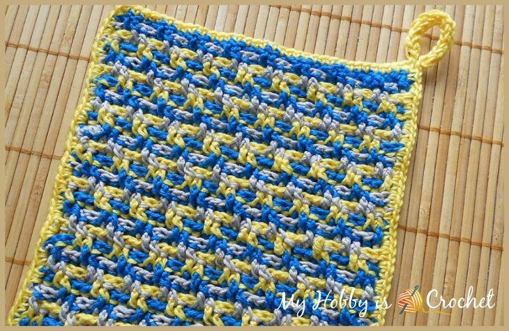 My Hobby Is Crochet: Diagonal Ribbed Dishcloth - Free Crochet Pattern ...