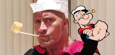 Blogueando de CINE: Dwayne 'The Rock' Johnson fue Popeye en Halloween