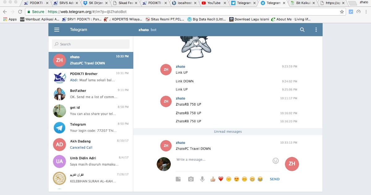 Monitoring Koneksi Internet dengan API Telegram - zhato TECH
