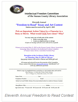 Mepham High School Library: “Freedom to Read” Essay and Art Contest