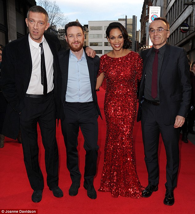 Rosario Dawson looking red hot - London premiere of her movie" Trance"
