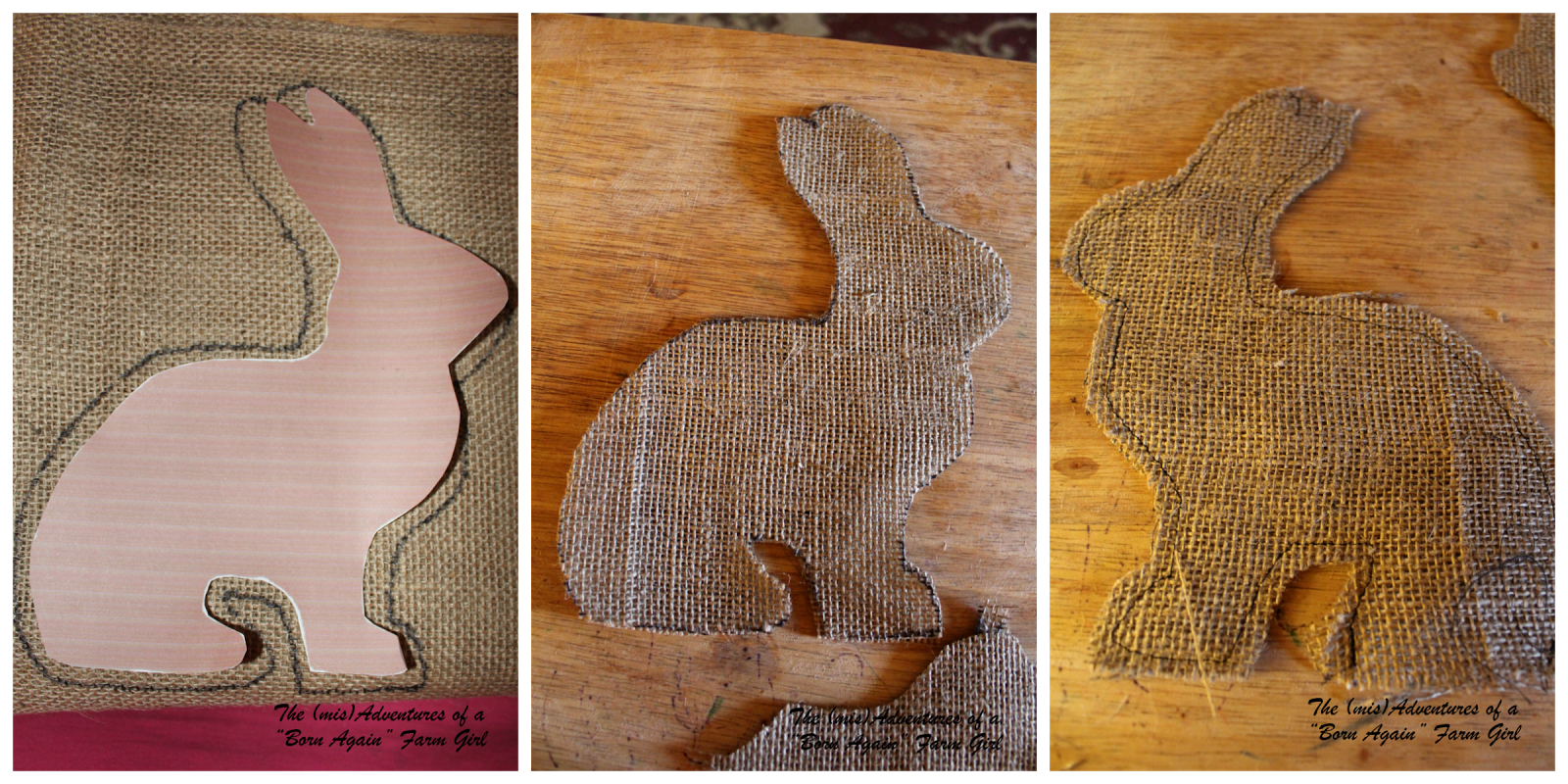DIY Shabby Chic Burlap Bunny - The (mis)Adventures of a Homesteadin' Mama