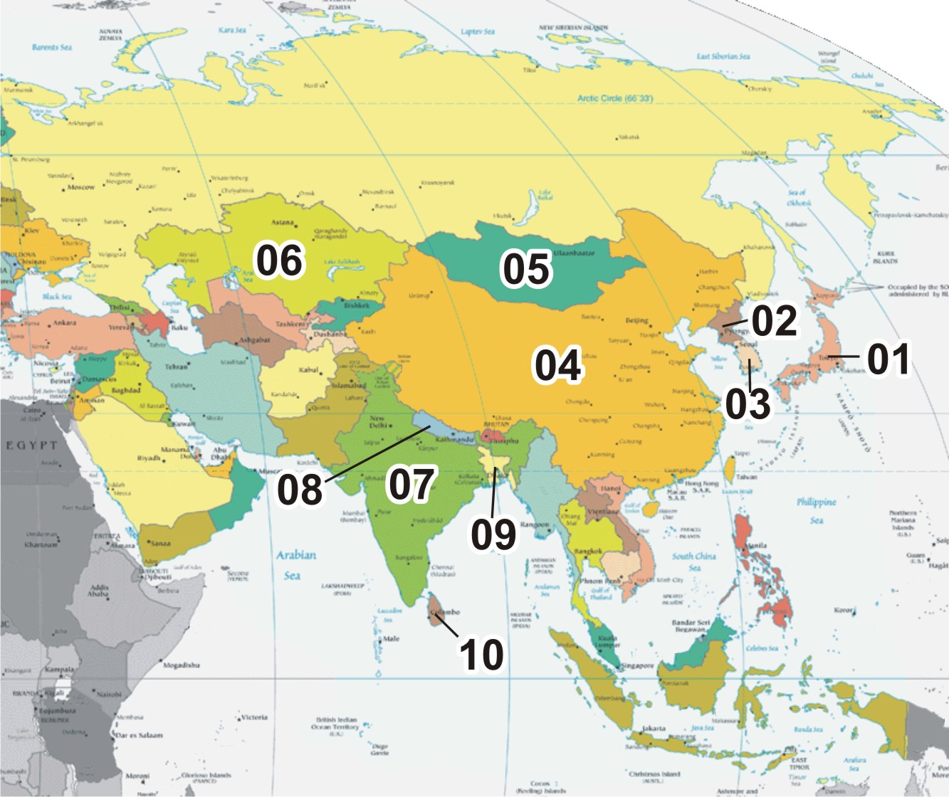 Blog de Geografia do prof. André Gregoski: Mapa em branco: Ásia - Extremo Oriente