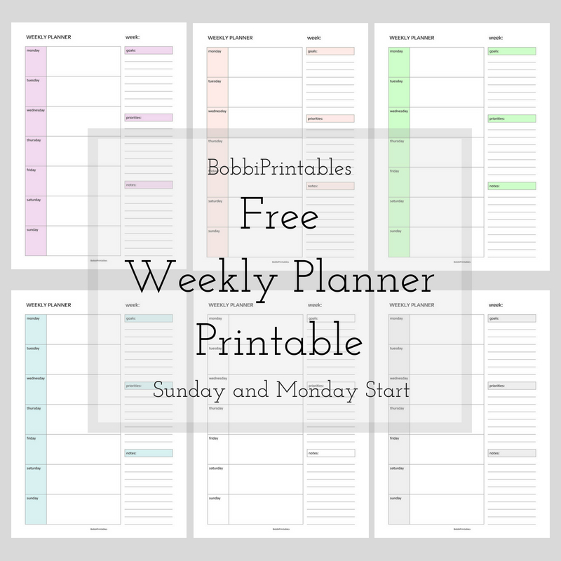 Printable Minimalist Weekly Planner - Vertical Layout