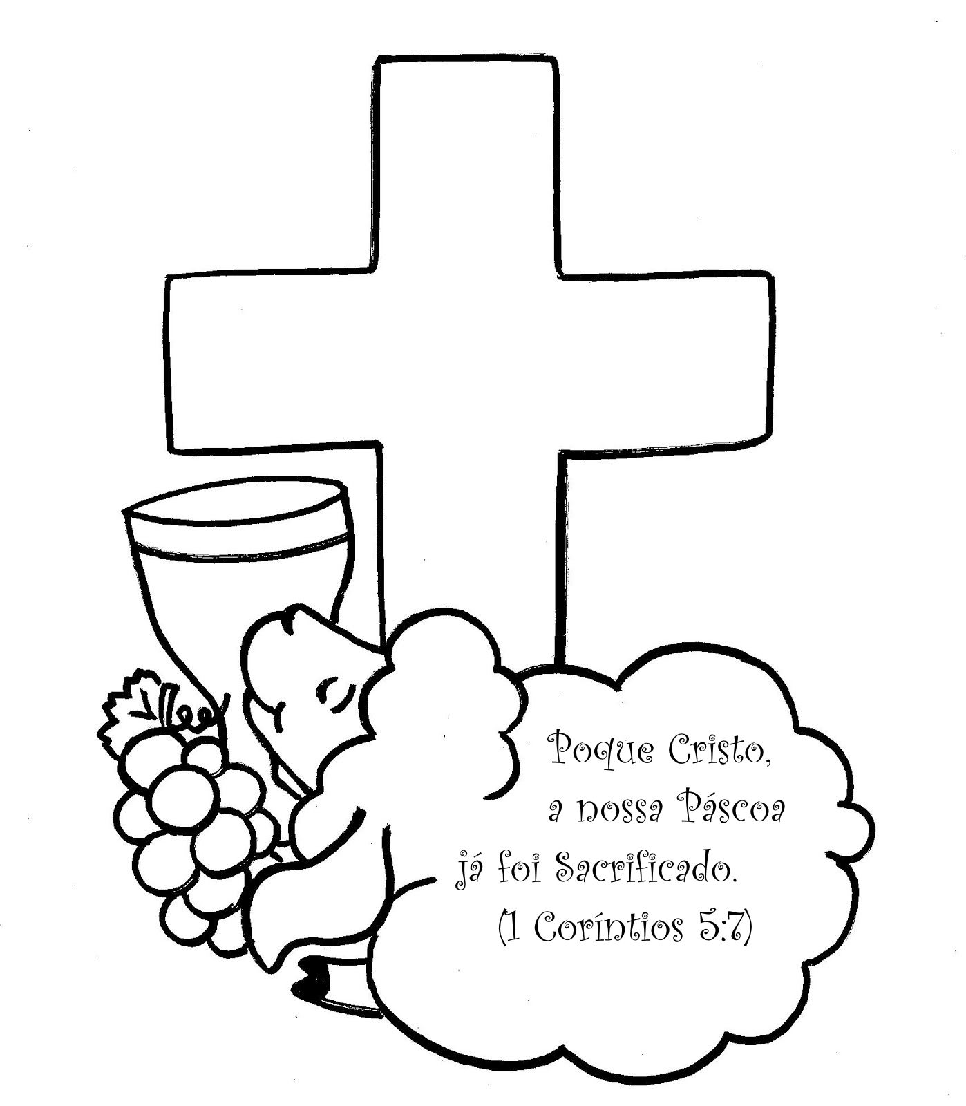 Adalia Helena: Páscoa: Ovelhinhas com mensagens para Colorir ou fazer ...