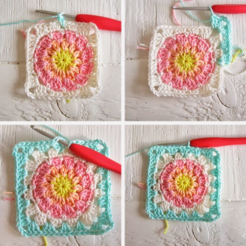 Color 'n Cream Crochet and Dream: Flower Square Tutorial II