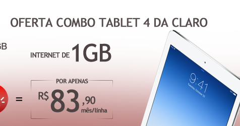 Claro para empresas: Oferta Combo Tablet 4 da Claro